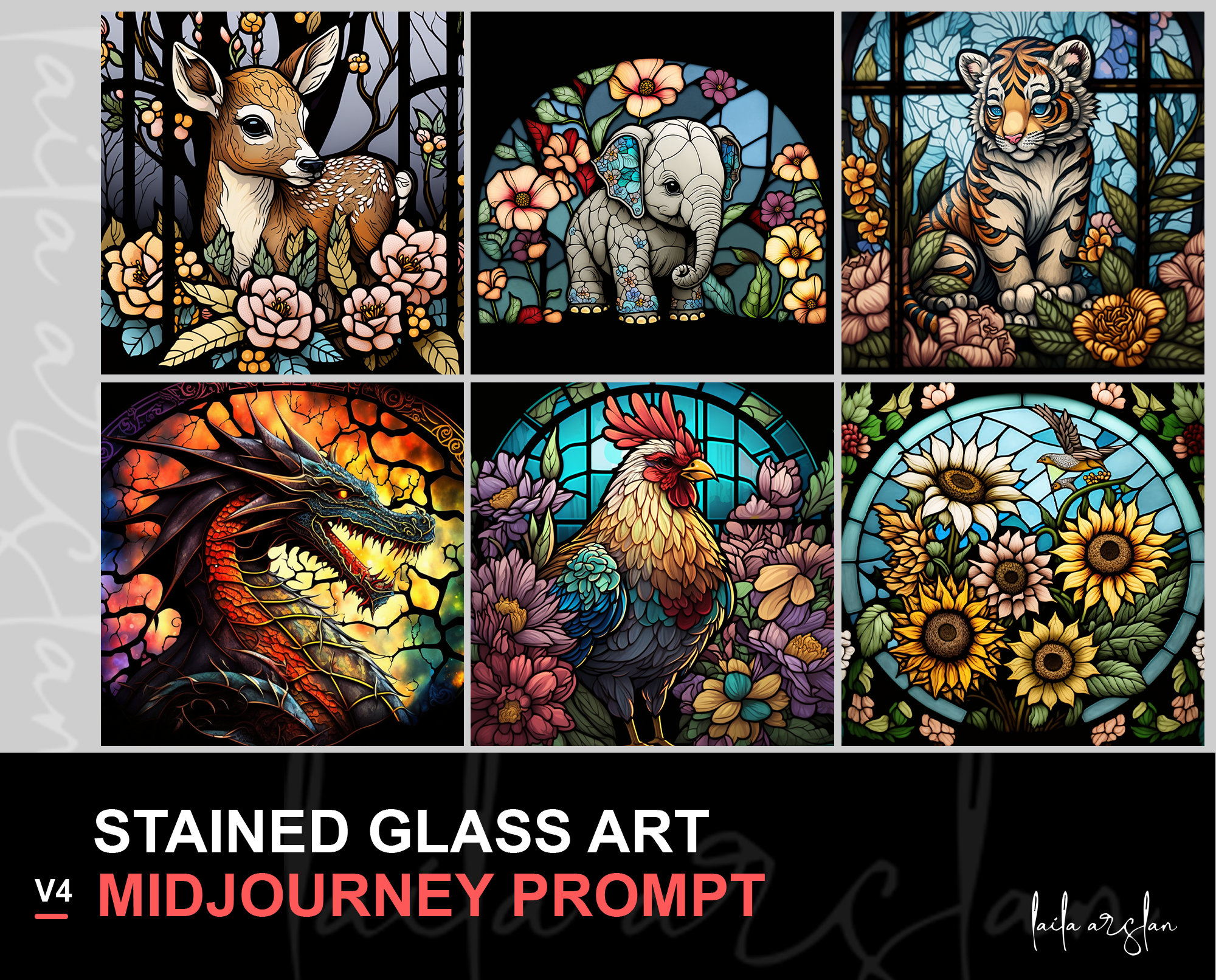 Ai Generated Stained Glass Art Midjourney Prompt High Quality Etsy