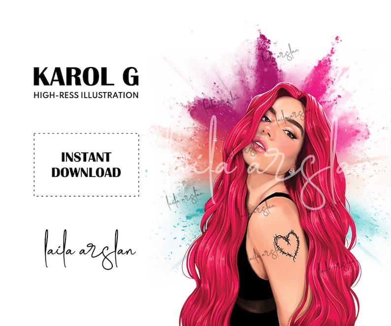 Karol G Red Hair Png Archivo de descarga digital Sublimación - Etsy España