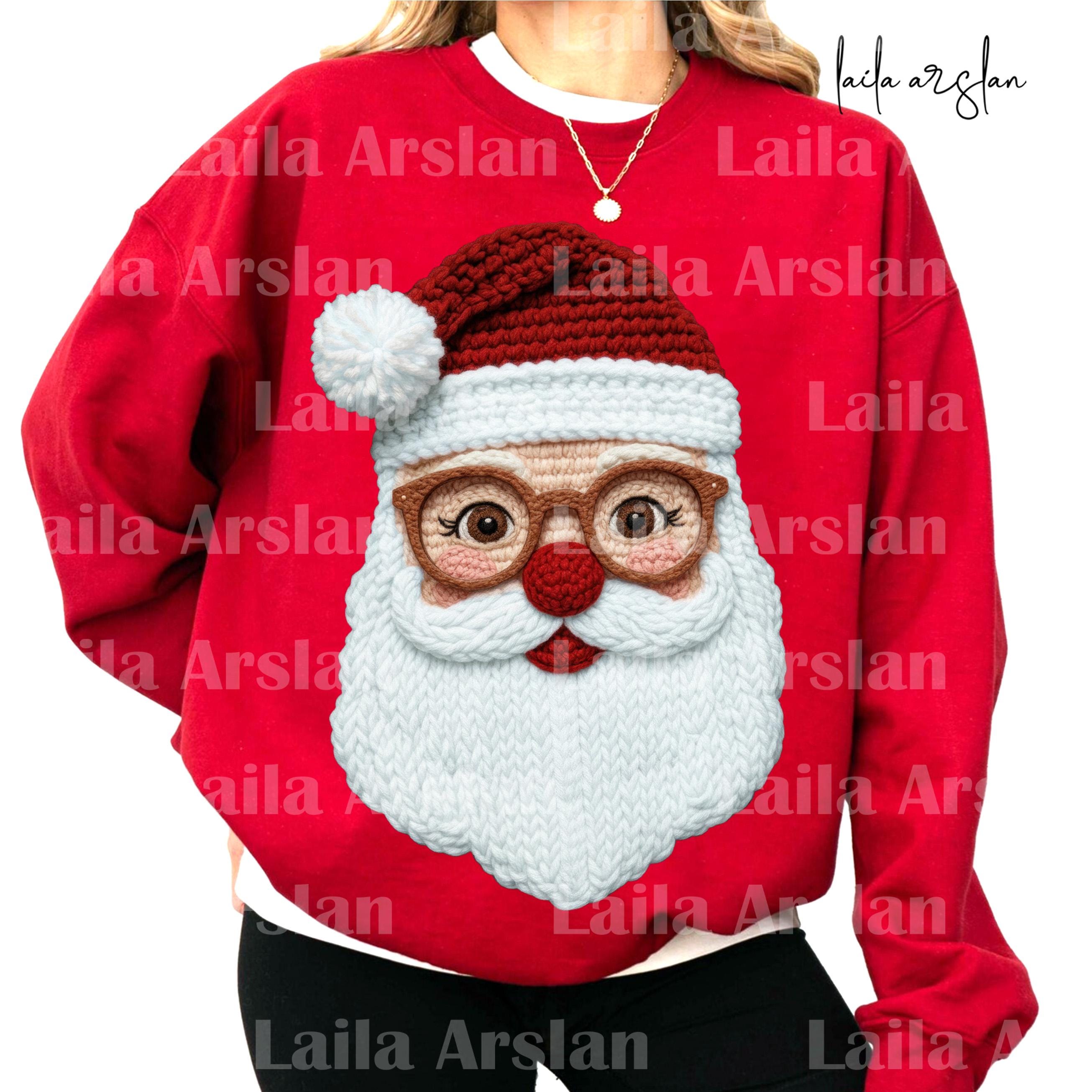 Crochet Santa Png, Christmas Design, Cute Santa Design Png (digital ...