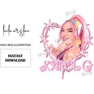 Karol G Pink Hair Png Bichota Heart Illustration Png, Mañana Sera ...
