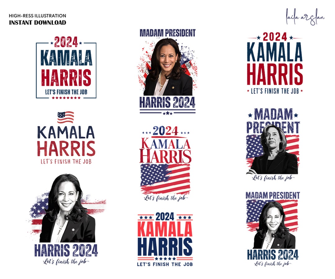 Kamala Harris 2024 PNG Bundle, Kamala Harris Für Präsident, Madam ...