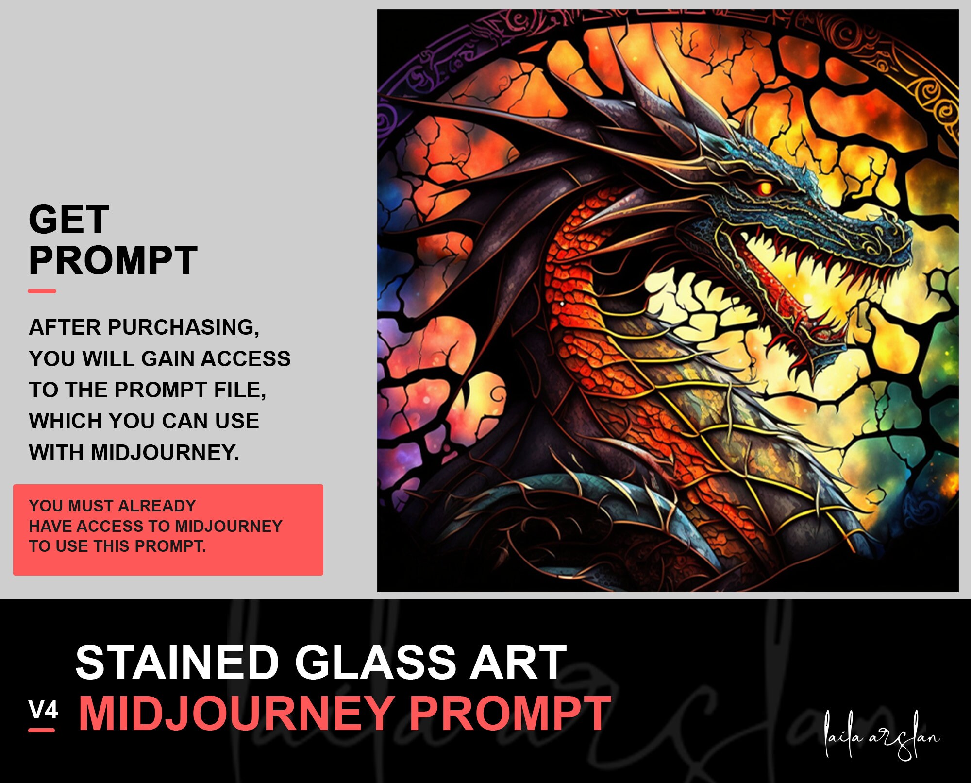 Ai Generated Stained Glass Art Midjourney Prompt High Quality - Etsy