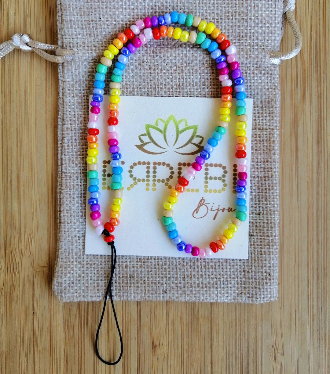 Cell Phone Chain, Phone Beads, Phone Strap, Multicolor Beads, 7-color ...