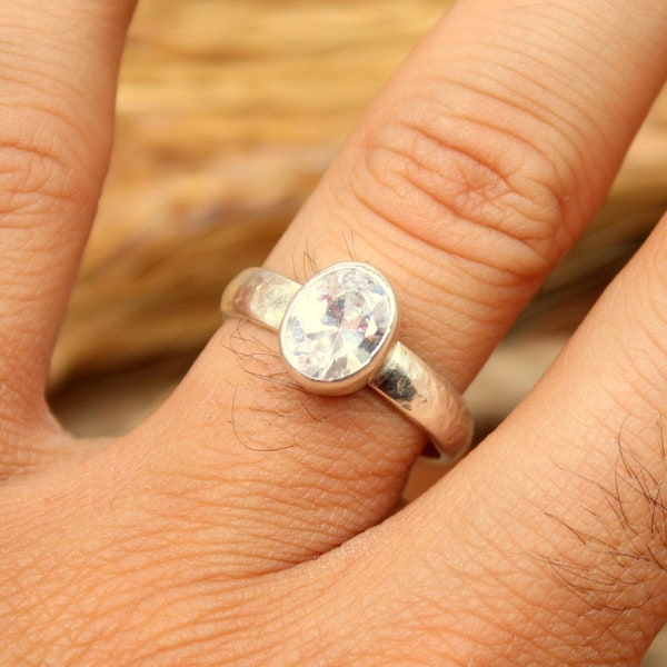 White Topaz Ring - Etsy