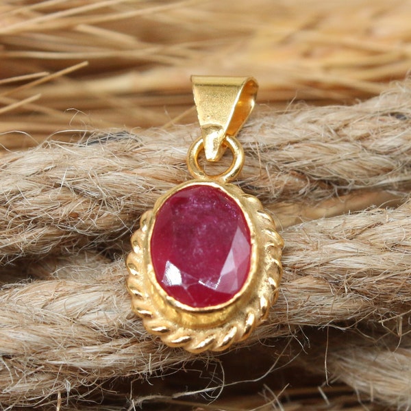 Natural Ruby Pendant - Etsy