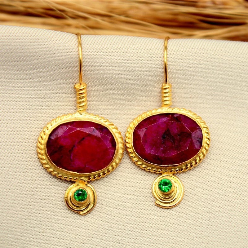 Ruby Earrings - Etsy