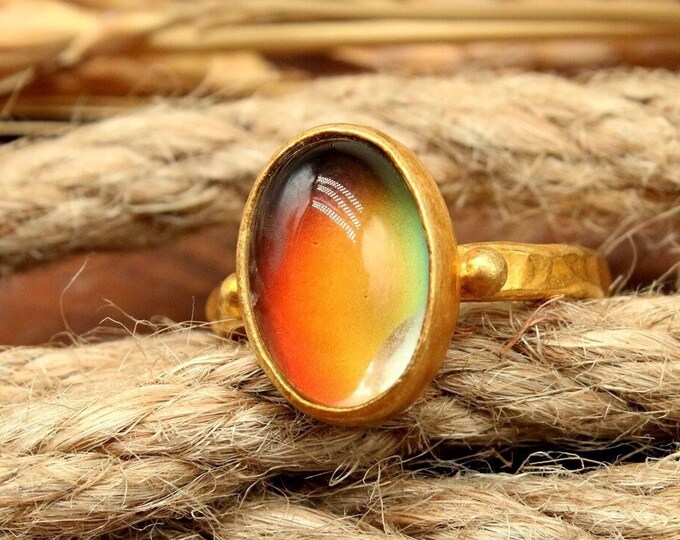 Sterling Silver Mood Ring Color Changing is Handmade Feeling Stone Ring ...