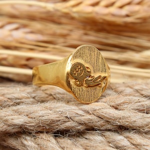 Zodiac Signet Aquarius Silver Ring, Aquarius Silver Ring, Astrology ...