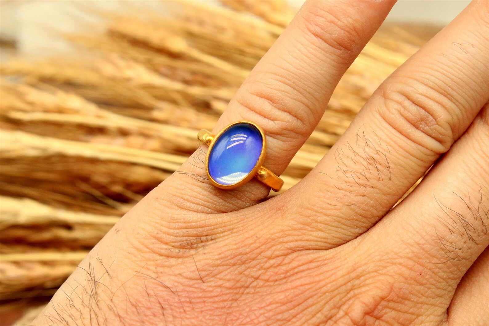 Sterling Silver Mood Ring Color Changing is Handmade Feeling Stone Ring ...