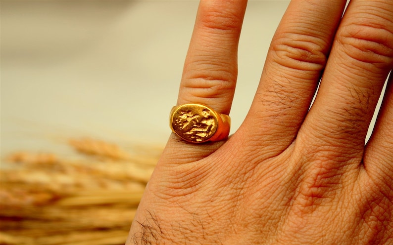 Ancient Greek Signet Ring Gold Signet Ring Silver Signet - Etsy