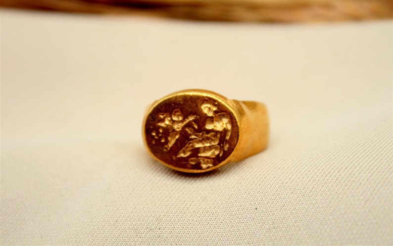 Ancient Greek Signet Ring Gold Signet Ring Silver Signet - Etsy