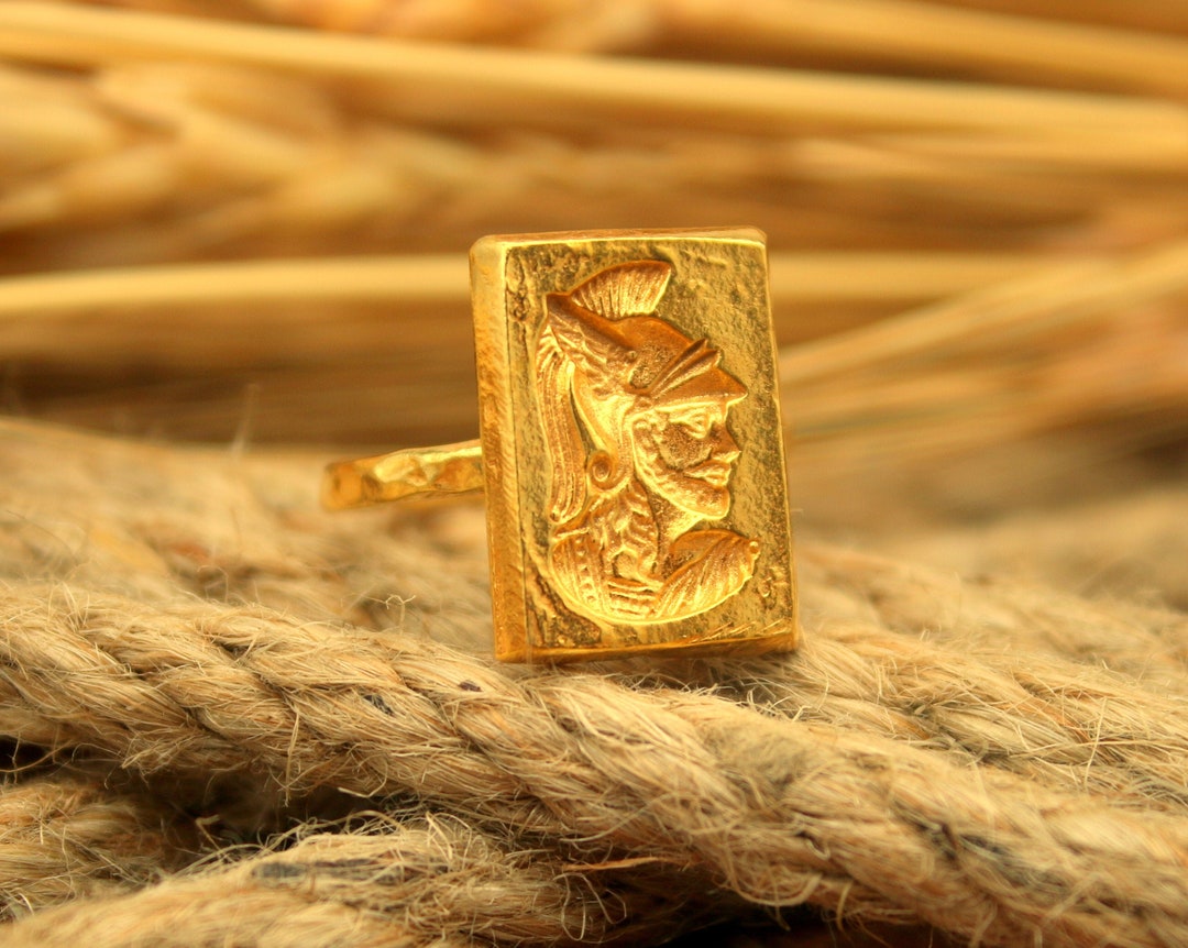925K Sterling Silver Made of Roman Coin Signet Ring, Roman Art Silver ...
