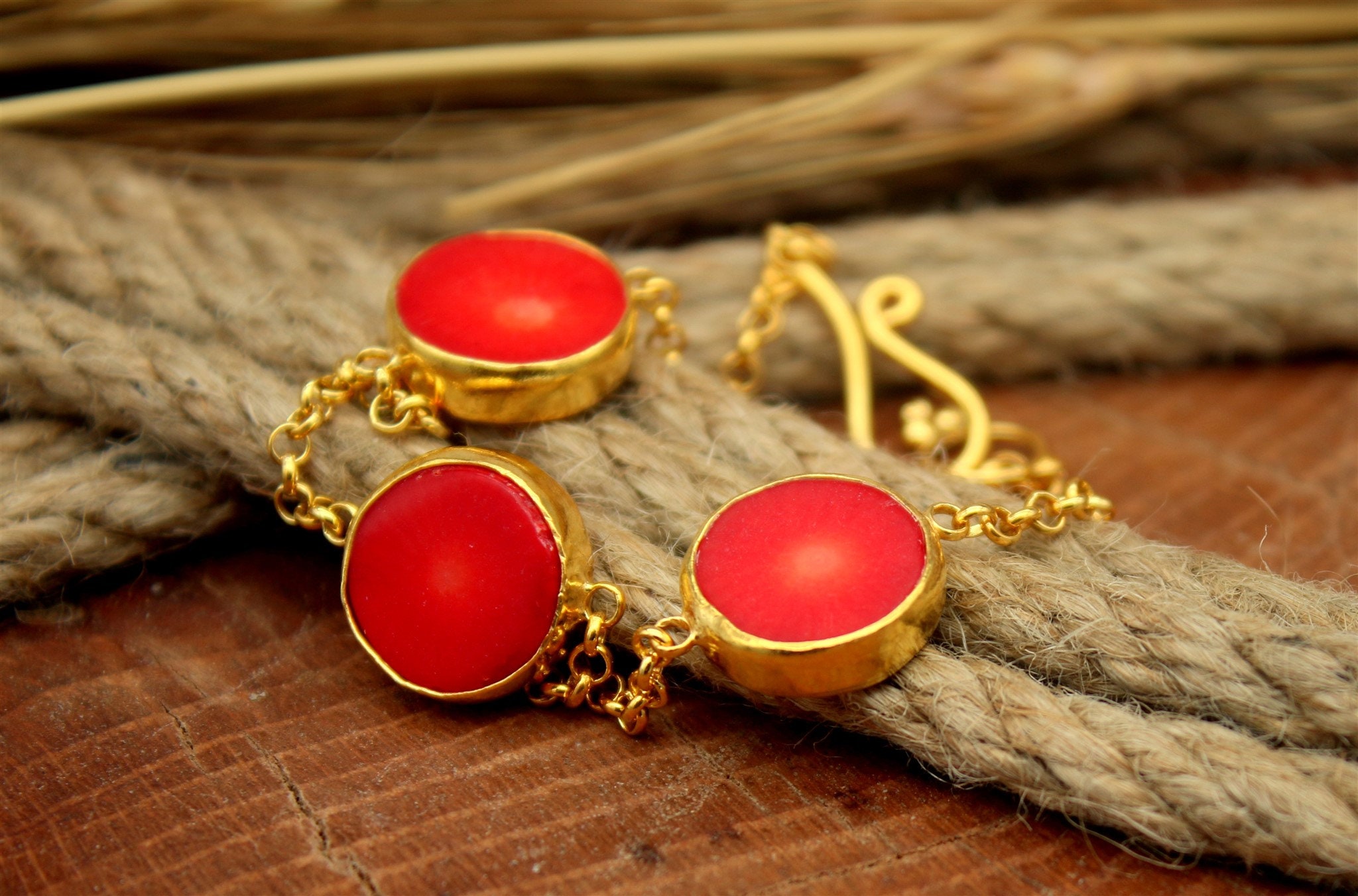 Coral Bracelet Red Coral Bracelet Coral Jewelry Gemstone | Etsy
