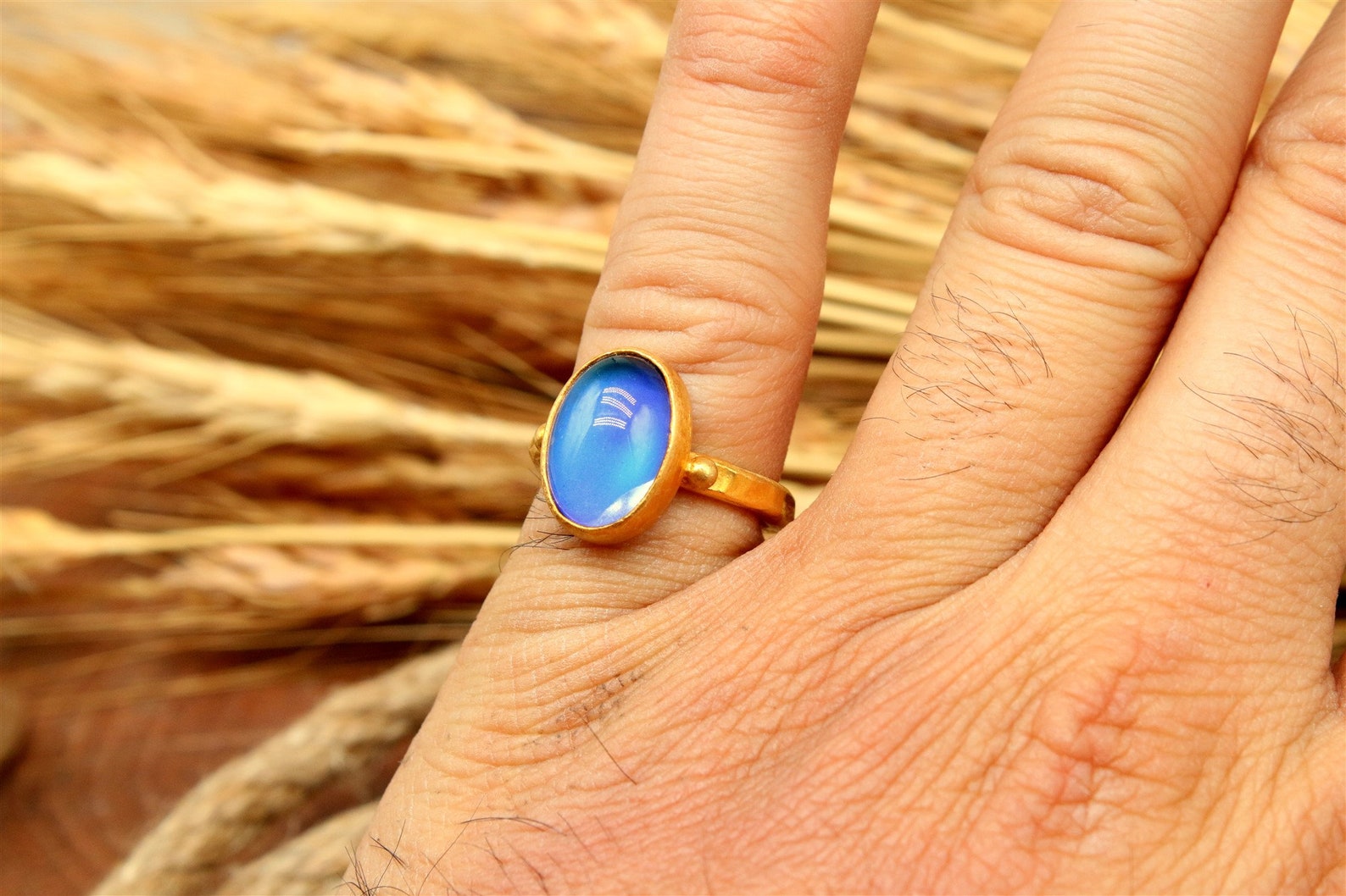 Sterling Silver Mood Ring Color Changing is Handmade Feeling Stone Ring ...
