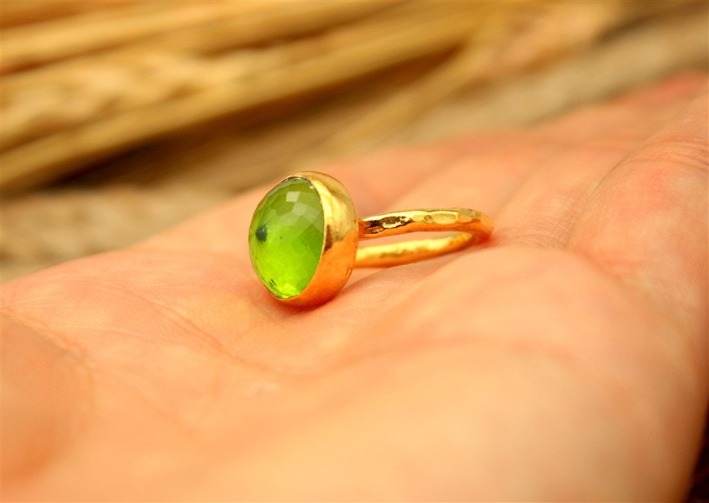 Peridot Silver Ring Peridot Ring Sterling Silver Ring | Etsy