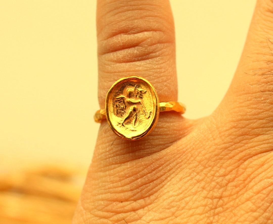 925K Sterling Silver Made of Roman Coin Signet Ring Roman Art - Etsy
