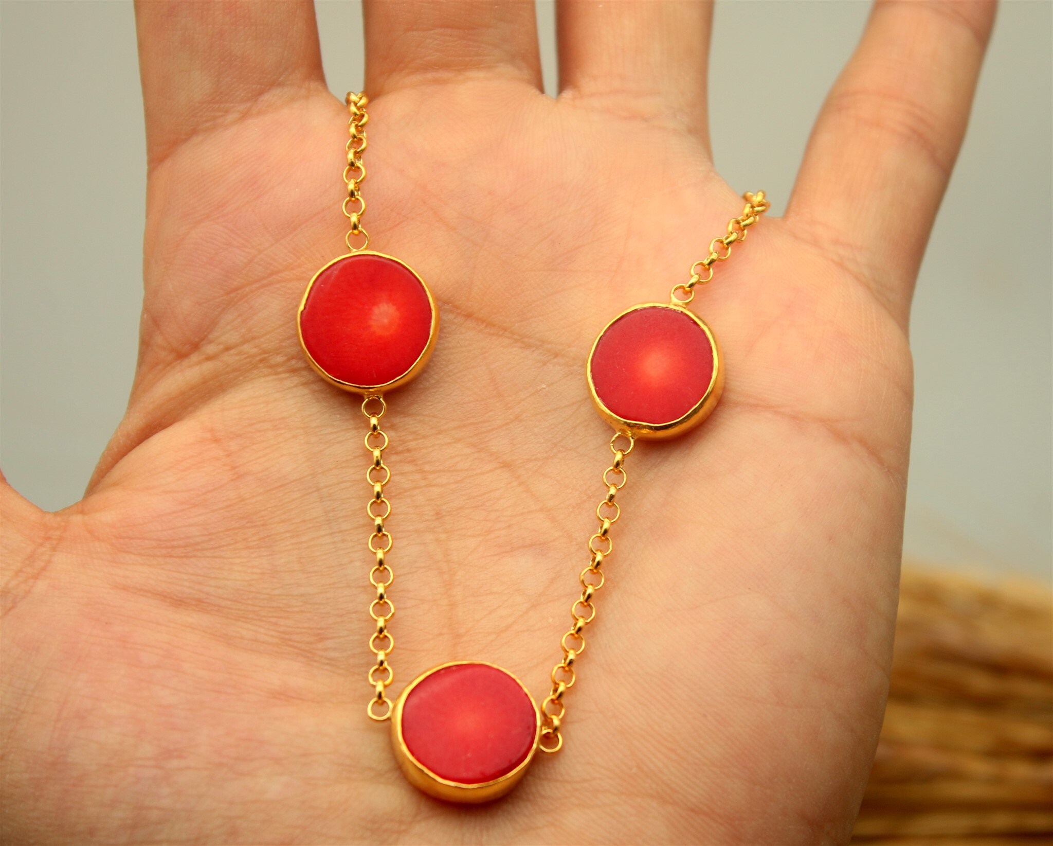 Coral Bracelet Red Coral Bracelet Coral Jewelry Gemstone | Etsy