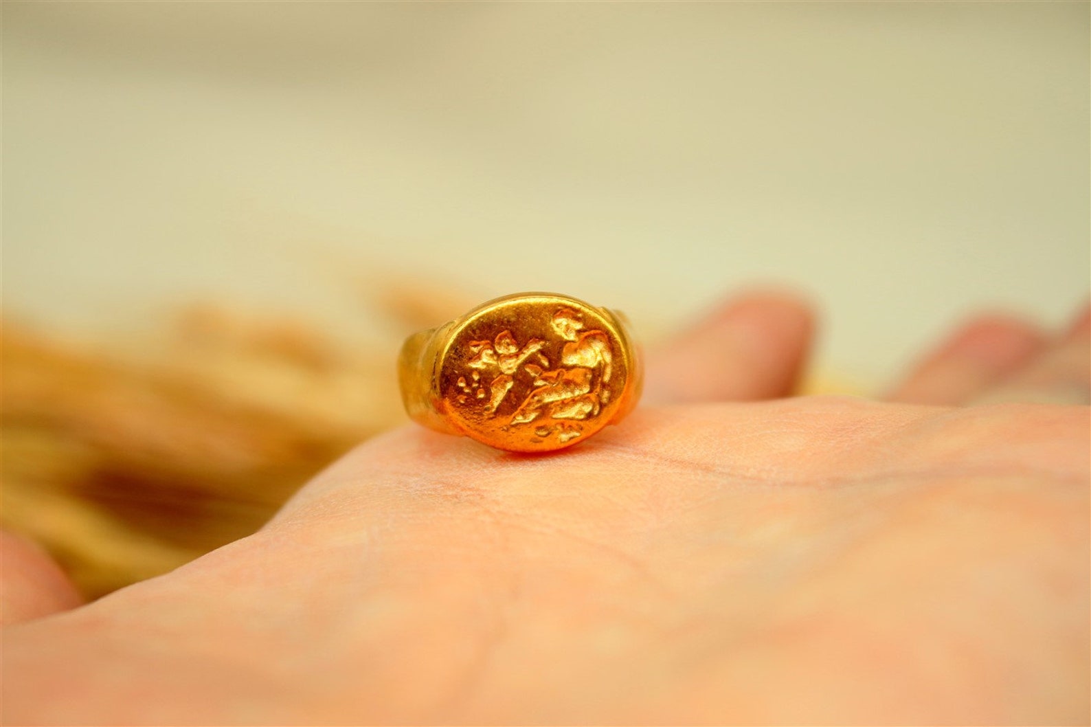 Ancient Greek Signet Ring Gold Signet Ring Silver Signet - Etsy