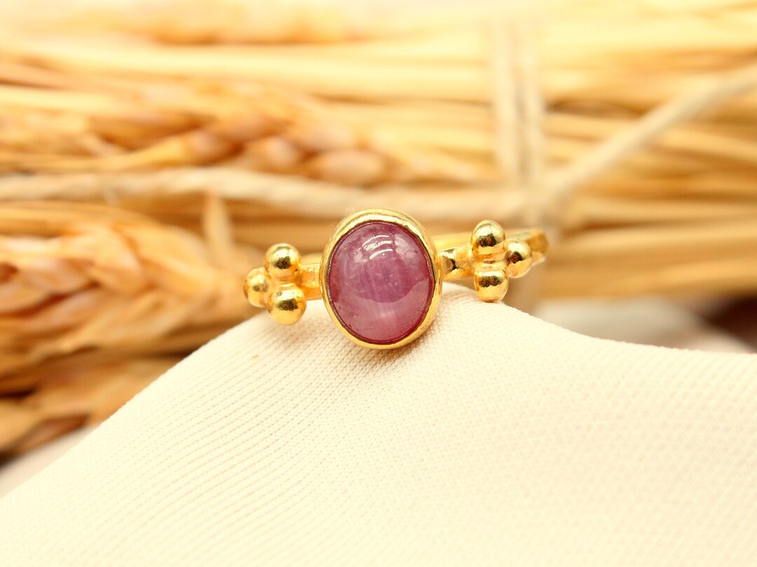 Natural Star Ruby Ring, Stone 8mm Silver Ring, Gold Ring, Sterling ...