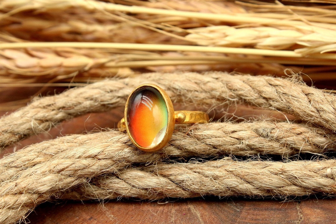 Sterling Silver Mood Ring Color Changing is Handmade Feeling Stone Ring ...