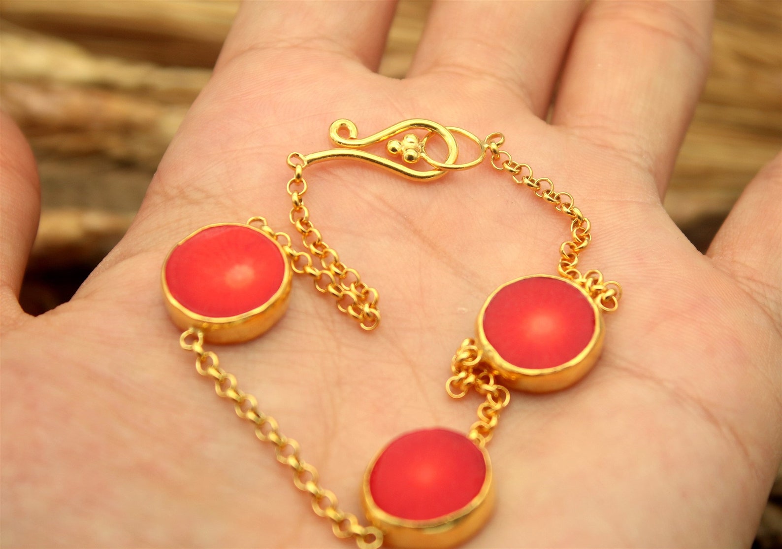 Coral Bracelet Red Coral Bracelet Coral Jewelry Gemstone | Etsy