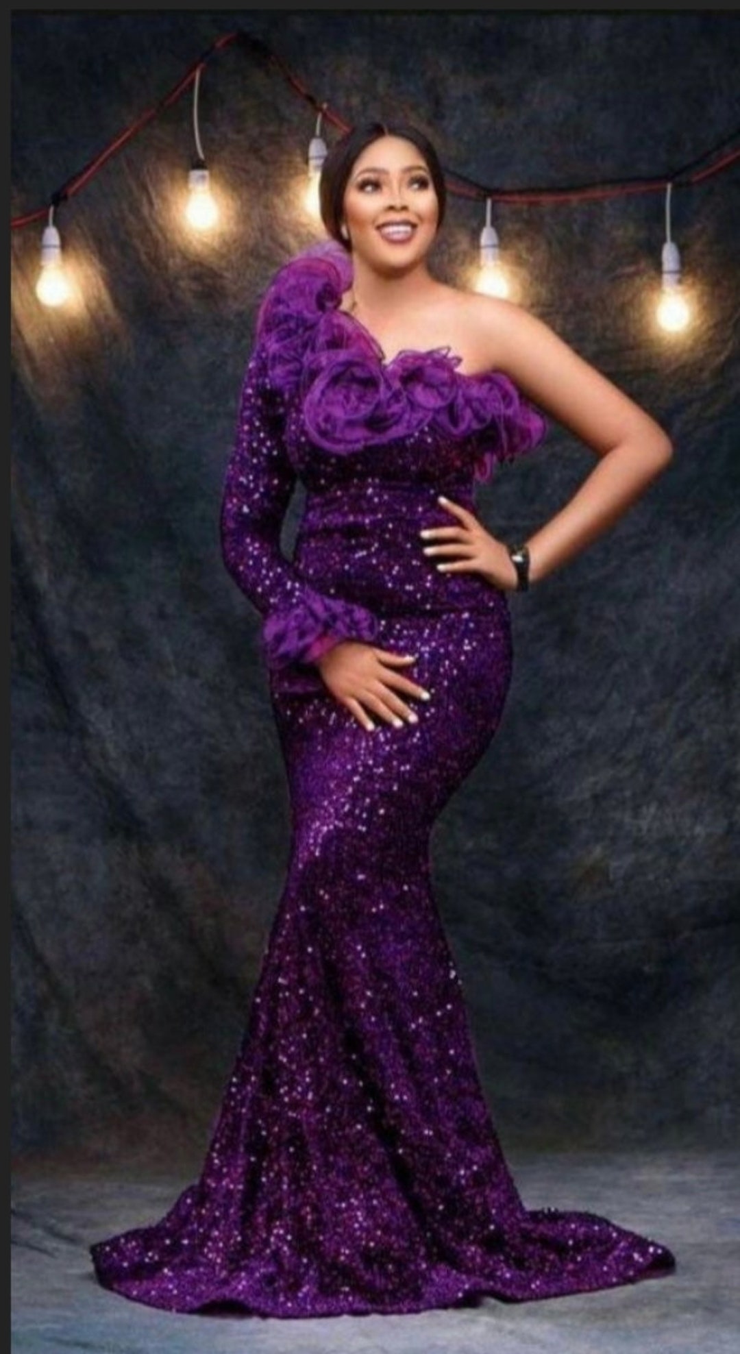 Purple Sequin Mermaid Prom Dress, Evening Gown - Etsy