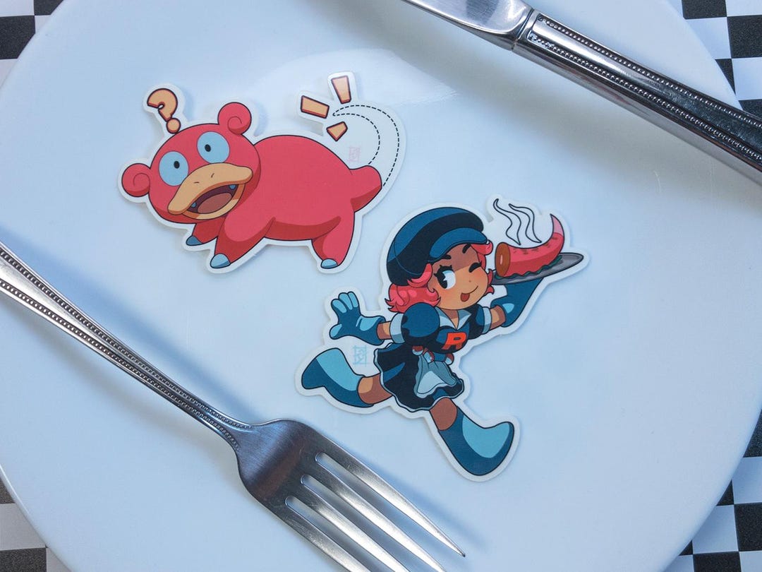 Slowpoke and Team Rocket Waitress Sticker Set - Etsy