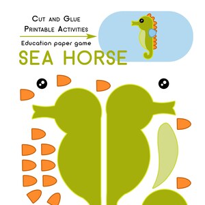 Printable Sea Horse Craft, Cut Files, DIY Paper Craft, Creative Gift ...
