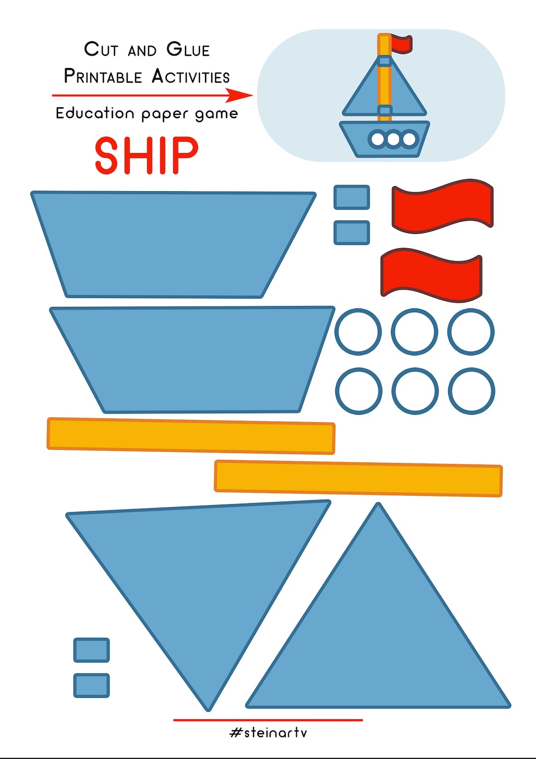 Printable Ship Craft, Cut Files, DIY Paper Craft, Creative Gift Ideas ...