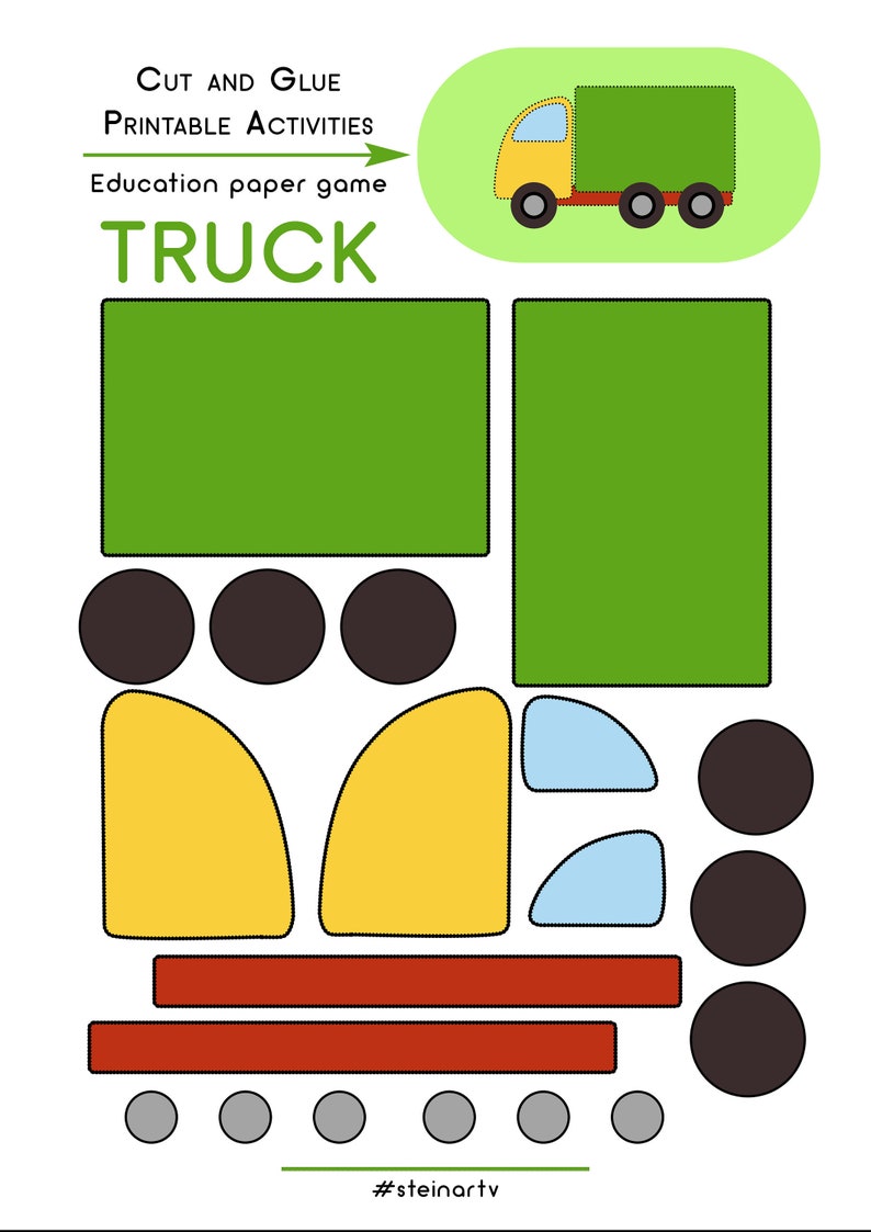 Printable Truck Craft, Cut Files, DIY Paper Craft, Creative Gift Ideas ...