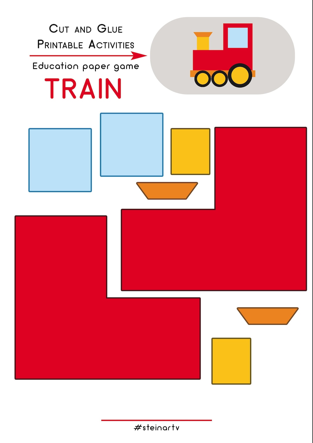 Printable Train Craft, Cut Files, DIY Paper Craft, Creative Gift Ideas ...