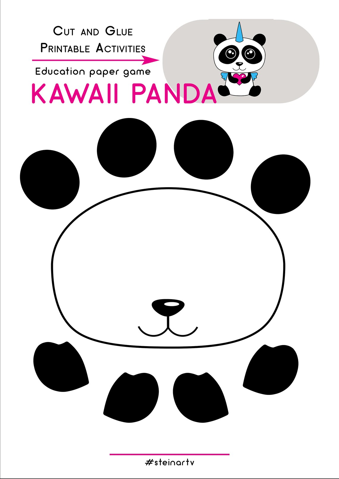 Printable Cute Panda Craft, Cut Files, DIY Paper Craft, Creative Gift ...