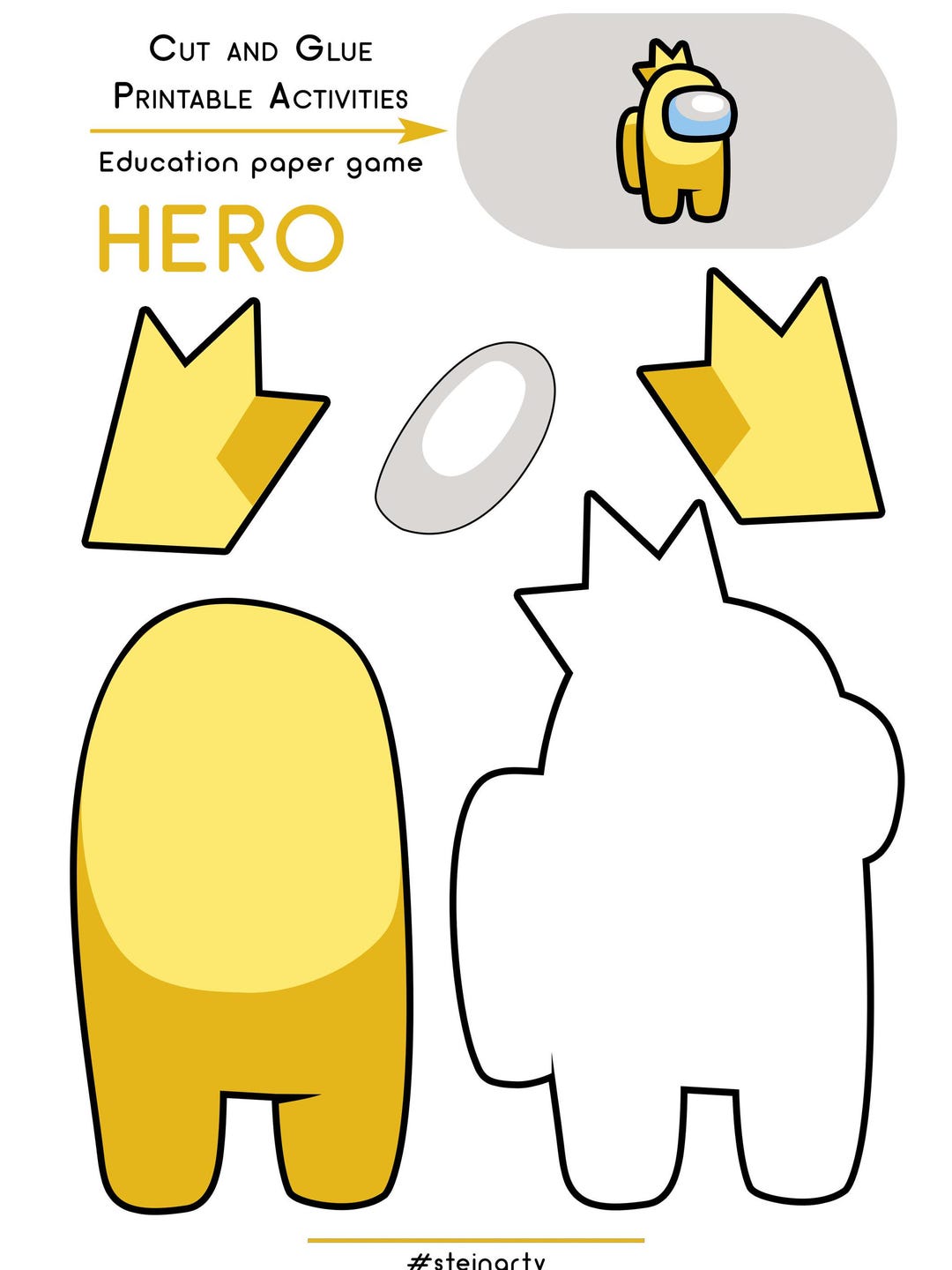 Printable Hero Craft, Cut Files, DIY Paper Craft, Creative Gift Ideas ...