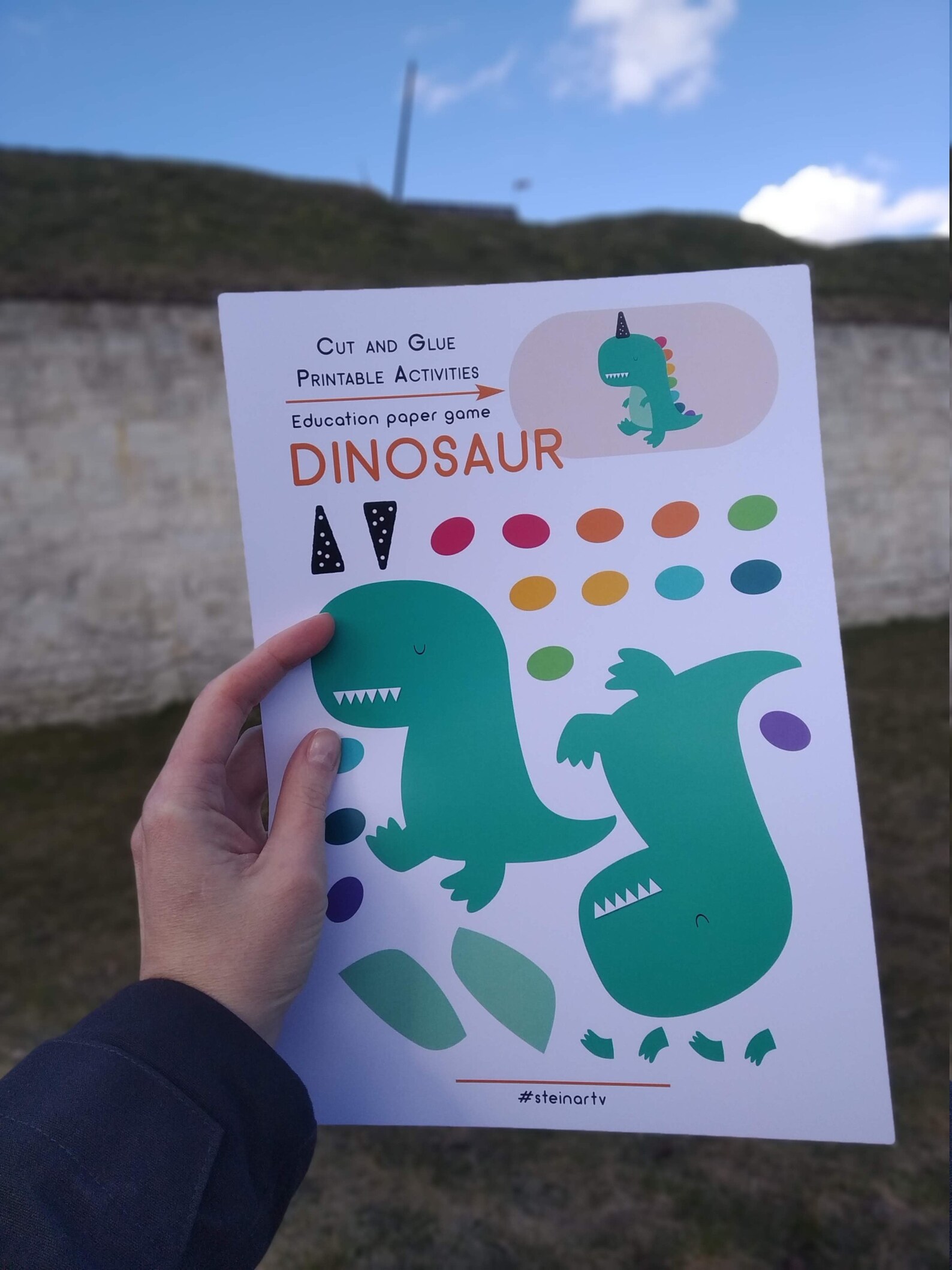 Printable Cute Dinosaur Craft, Cut Files, DIY Paper Craft, Creative ...