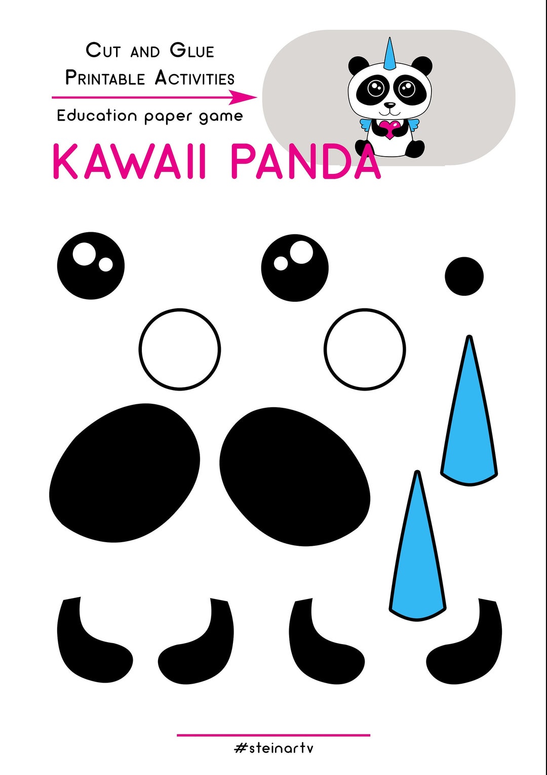 Printable Cute Panda Craft, Cut Files, DIY Paper Craft, Creative Gift ...