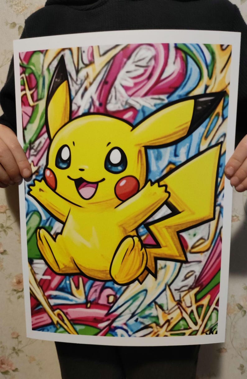 Pokemon Pikachu Poster, Printable Wall Art, Home Decor, Poster, Modern ...