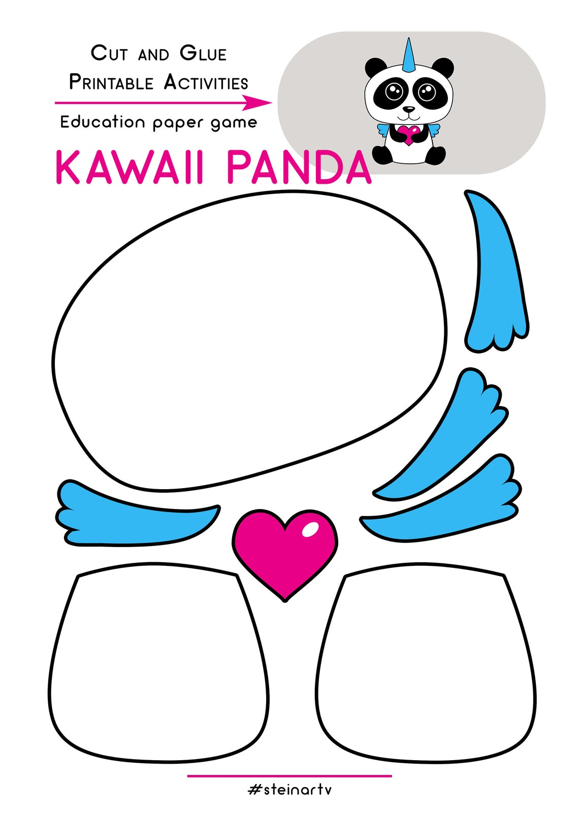 Printable Cute Panda Craft, Cut Files, DIY Paper Craft, Creative Gift ...