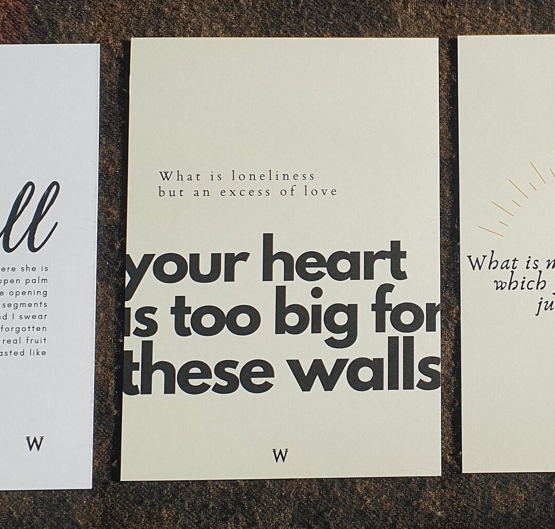 A5 Poetry Print | Wall Art Poems | Poetry Gift | Home Decor - Etsy