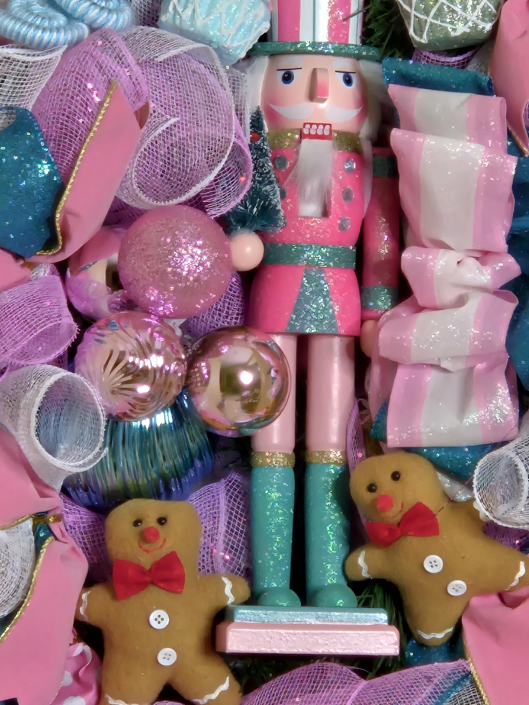 Pink Pastel Candyland Wooden Nutcracker Wreath - Etsy