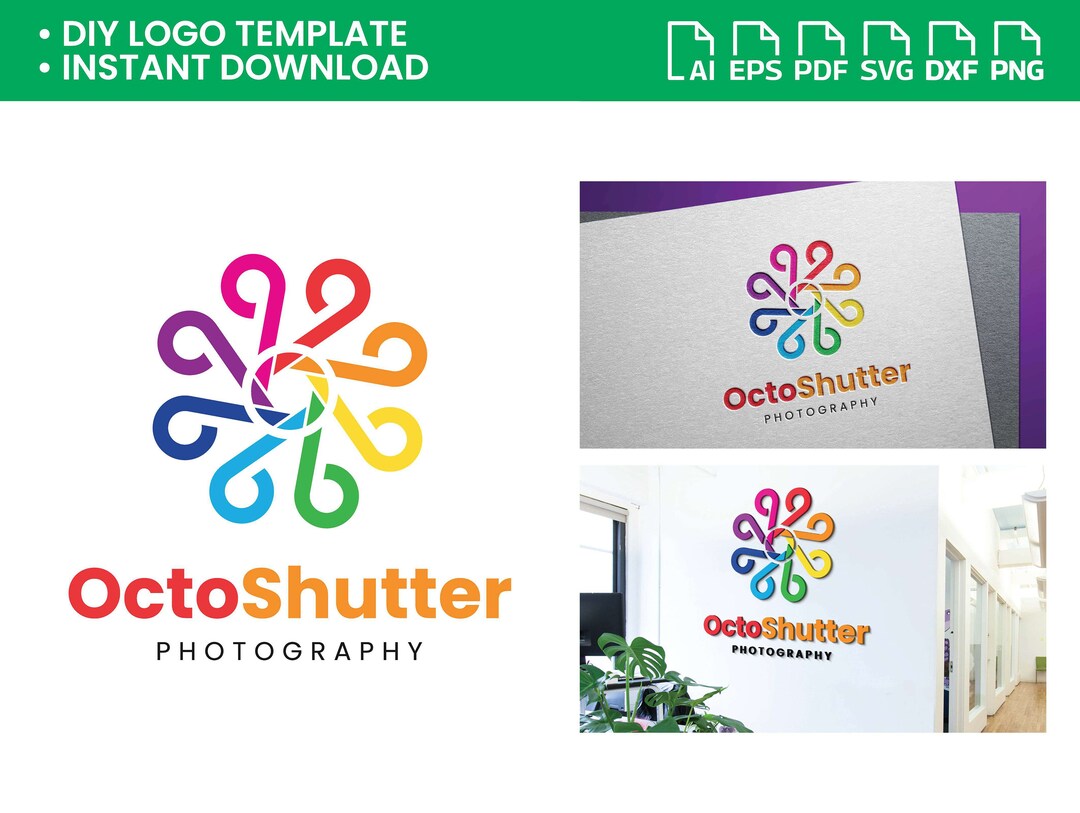 DIY Photography Logo Simple Octopus Camera Logo Camera - Etsy