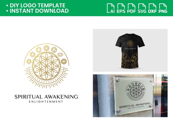 DIY Spiritual Awakening Logo Spa and Wellness Logo Flower of | Etsy