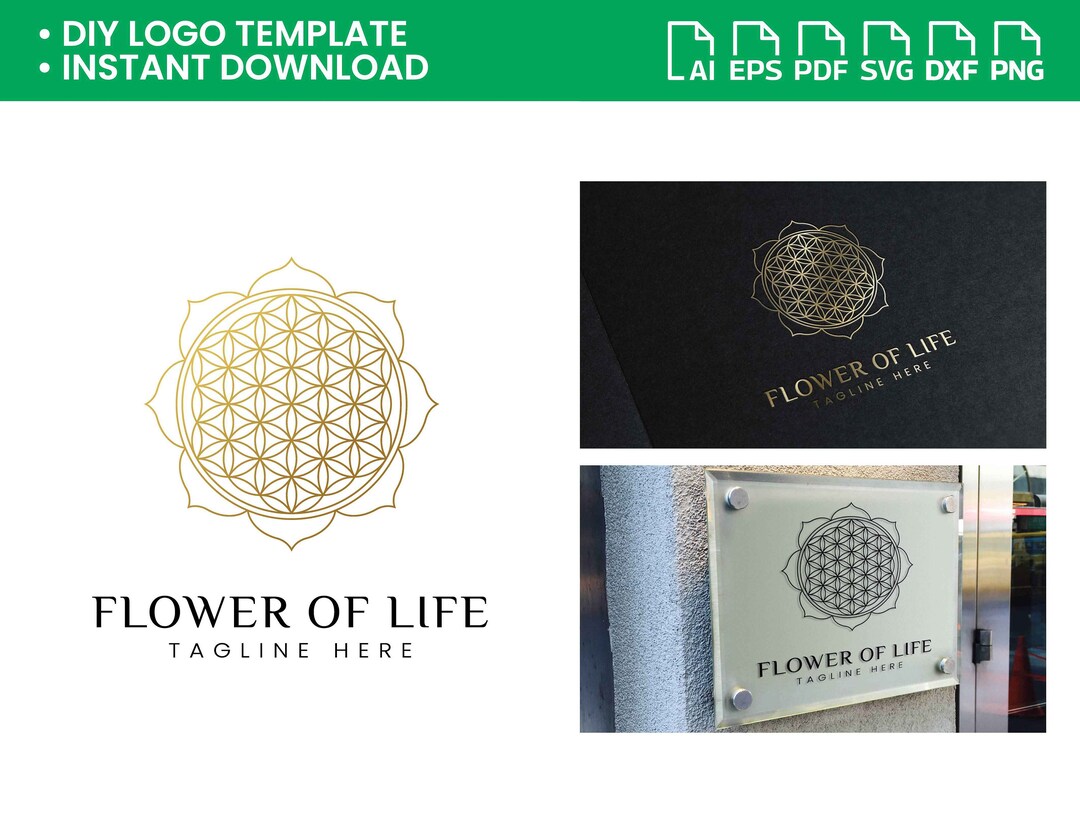 DIY Flower of Life Logo Spa and Wellness Logo Floral Logo - Etsy