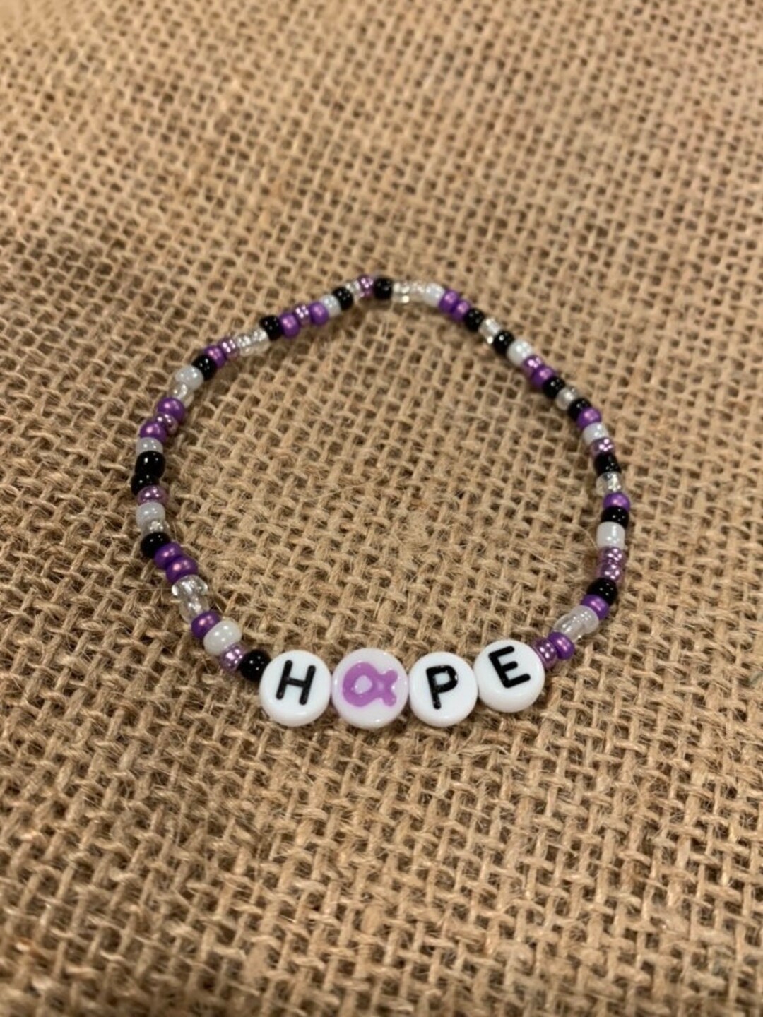 Pancreatic Cancer Awareness Beaded Bracelet: Survivor Gift, Fundraising ...