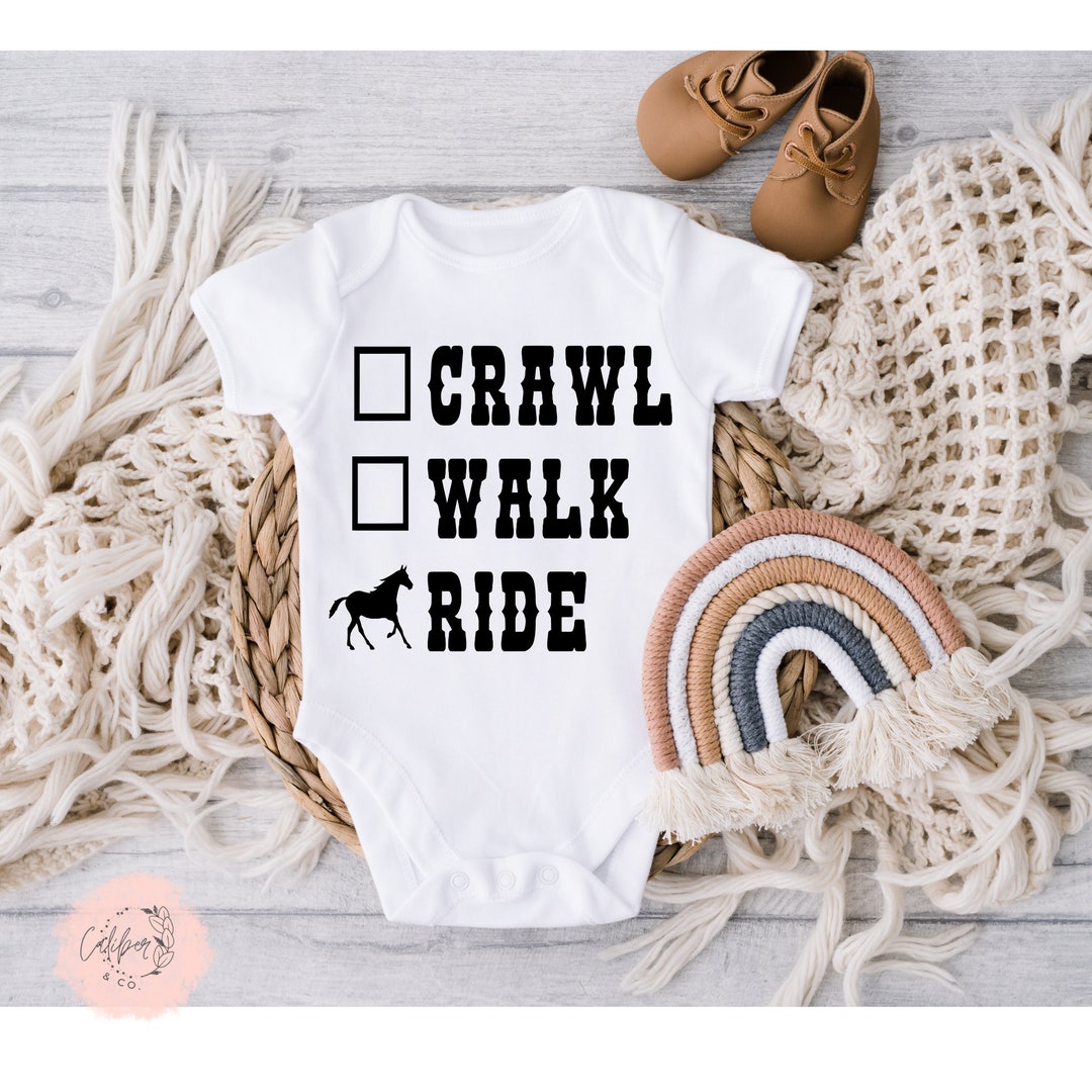 Walk Crawl Ride Onesie® Announcement Onesie® Crawling - Etsy