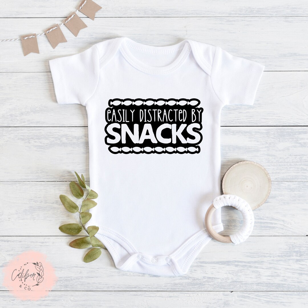 Easily Distracted by Snacks Onesie® Food Baby Clothes Funny - Etsy
