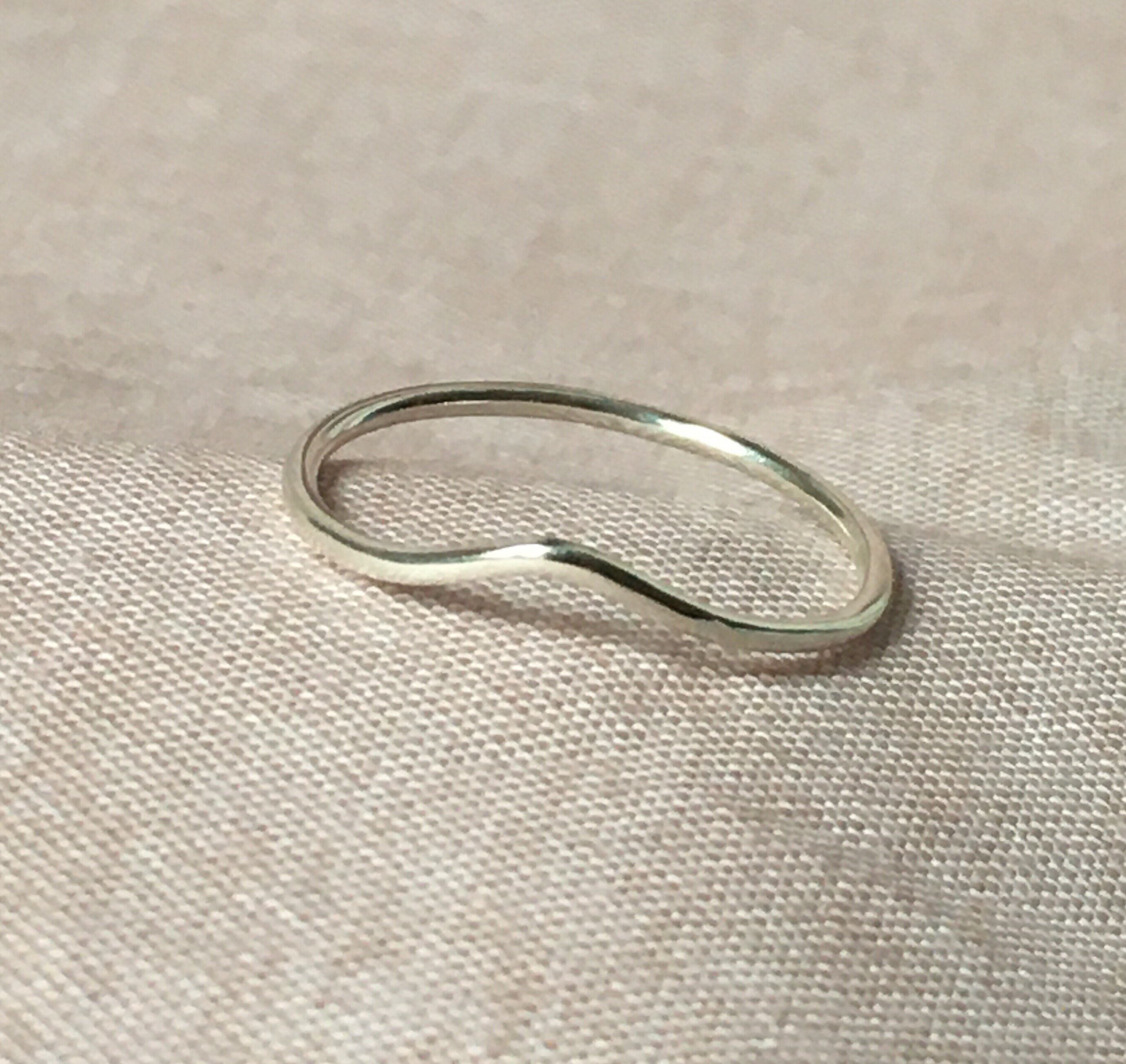 Silver Fine Polished Wishbone Ring Stacking Ring Chevron - Etsy UK