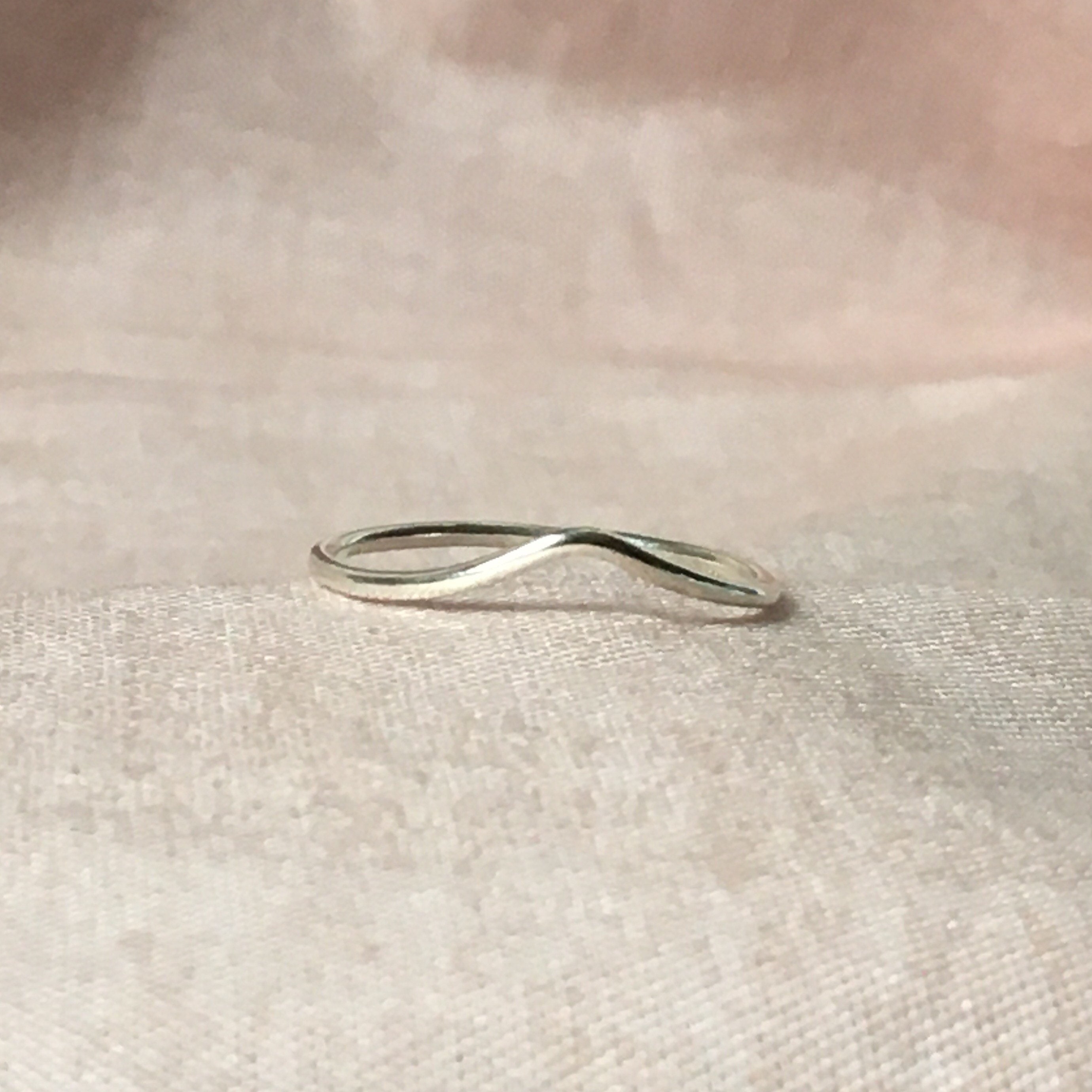 Silver Fine Polished Wishbone Ring Stacking Ring Chevron - Etsy UK