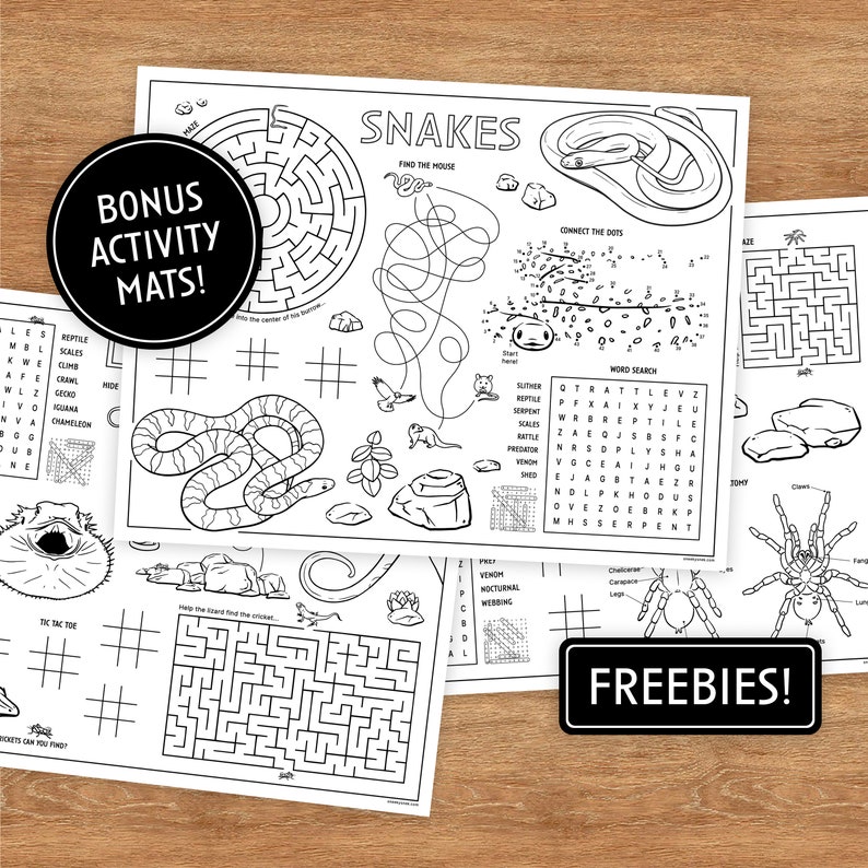 Snakes, Lizards, & Bugs Coloring Pages With Fun Facts - 34 Printable ...