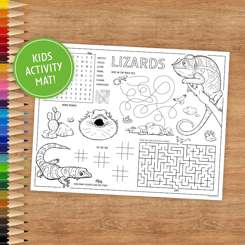 Printable Activity Placemat, Coloring Pages for Kids, Digital Download ...