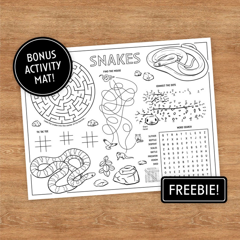 12 Printable Coloring Pages, Snakes With Fun Facts, Coloring Pages for ...